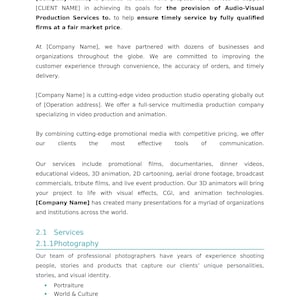 Audio Visual Production Services Proposal Template - Etsy