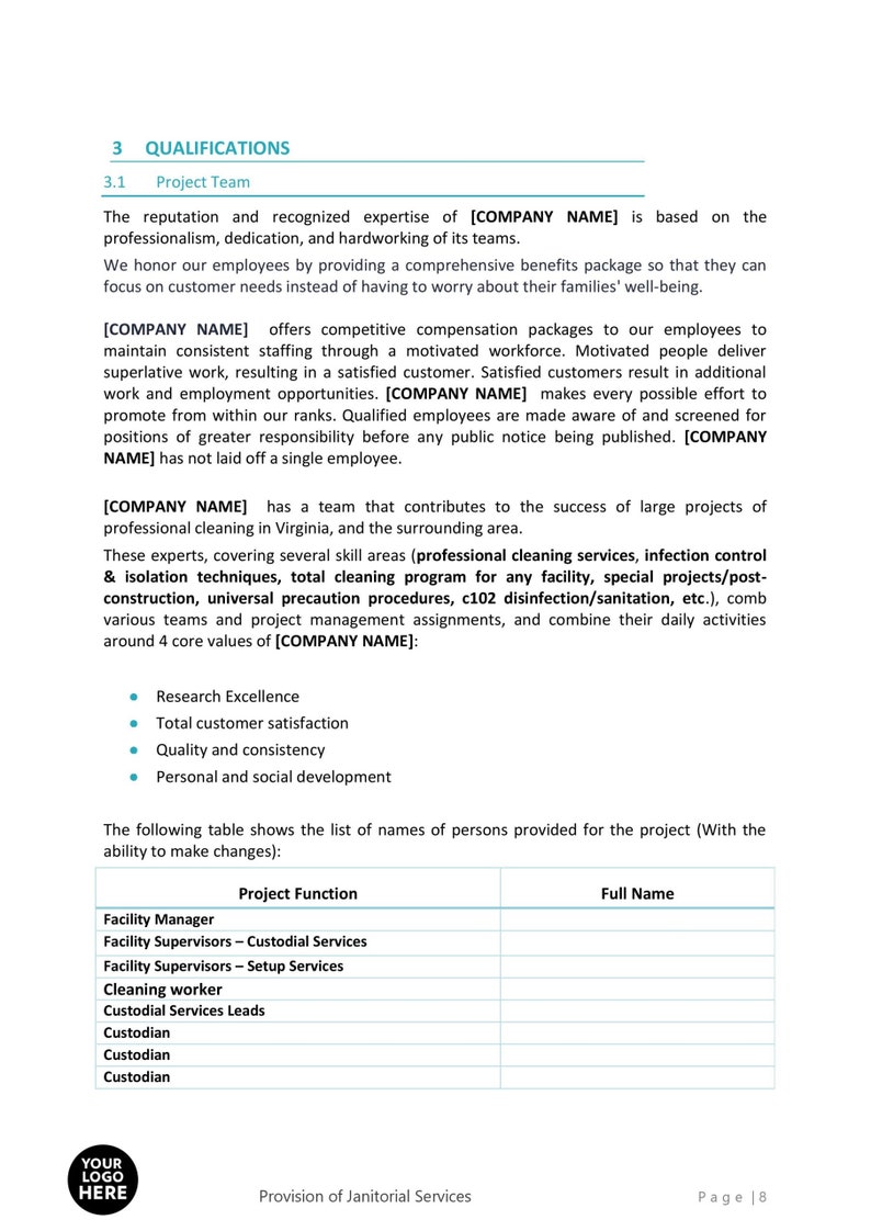 Janitorial Commercial Cleaning Business Proposal Template - Etsy