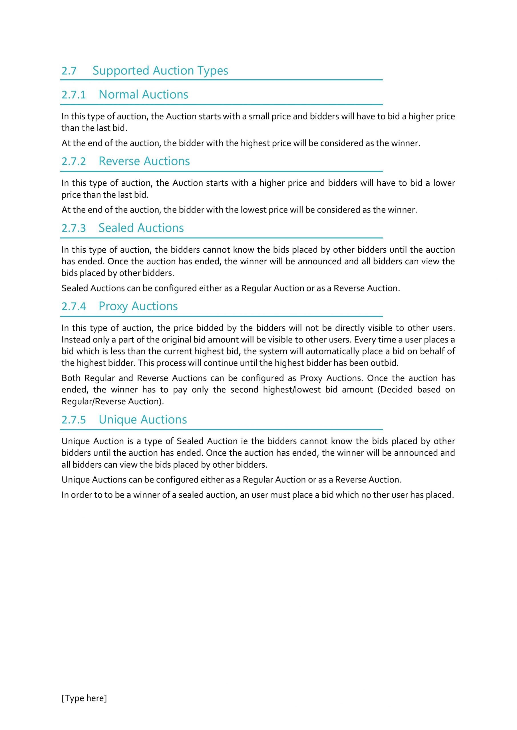 Auction Platform Description Business Proposal Template - Etsy