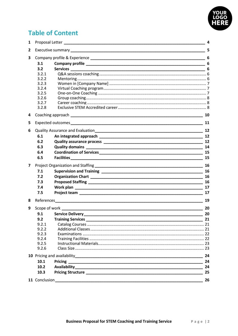 STEM Coaching Services Proposal Template - Etsy