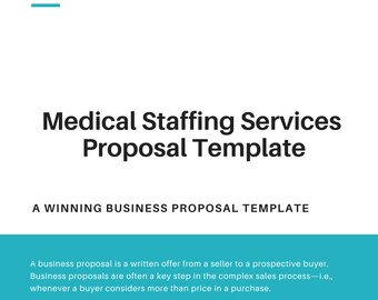 Medical Staffing Services Proposal Template - Etsy
