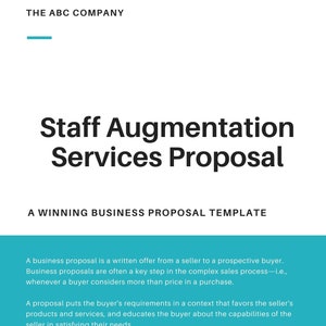 IT Staff Augmentation Services Proposal Template - Etsy