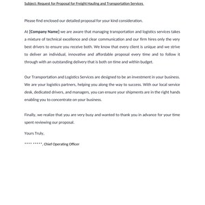 Freight Hauling and Transportation Services Proposal Template - Etsy