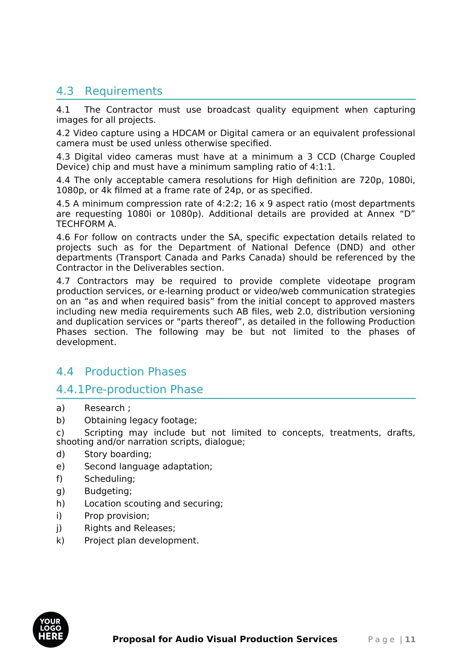 Audio Visual Production Services Proposal Template - Etsy