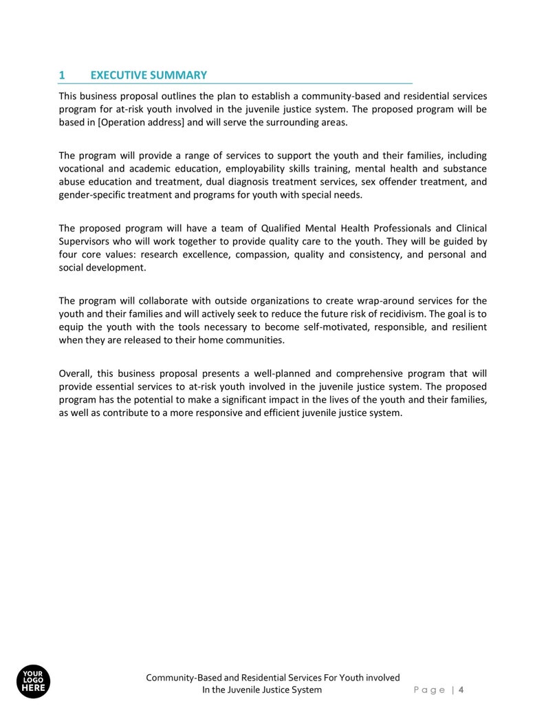Business Proposal Template for Community-based and Residential Services ...