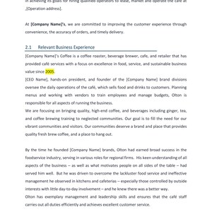 Café Lease Business Proposal Template - Etsy