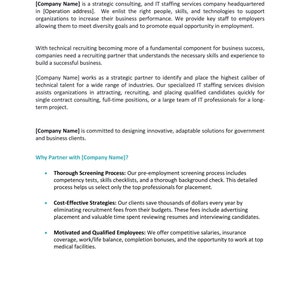 IT Staff Augmentation Services Proposal Template - Etsy