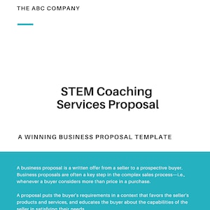 STEM Coaching Services Proposal Template - Etsy