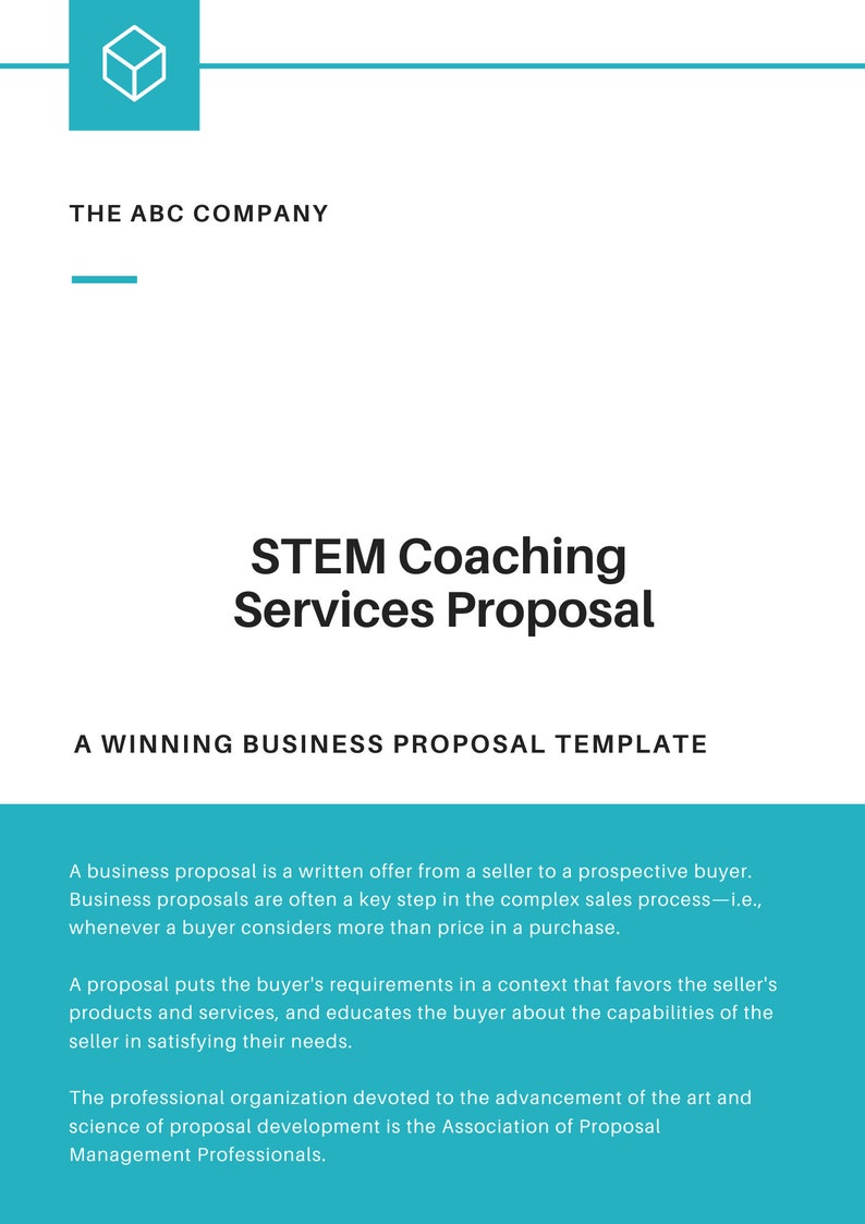 STEM Coaching Services Proposal Template - Etsy