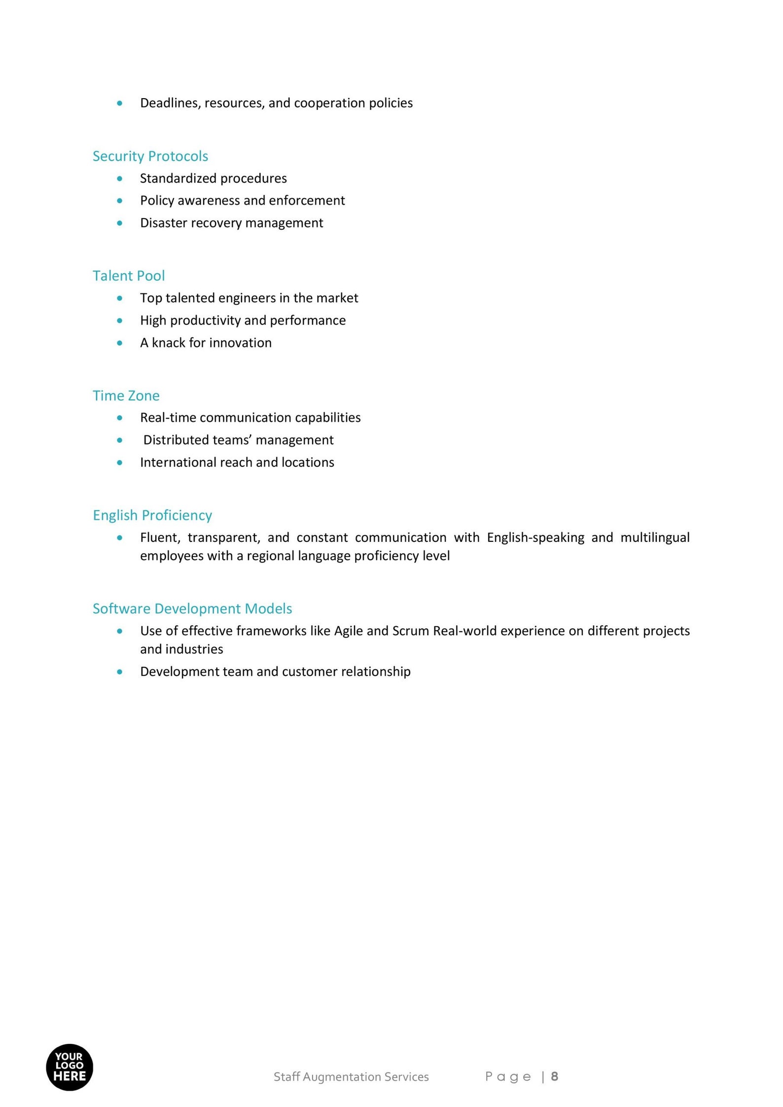 IT Staff Augmentation Services Proposal Template - Etsy