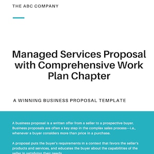 Managed Services Proposal Template With Comprehensive Work Plan Chapter ...