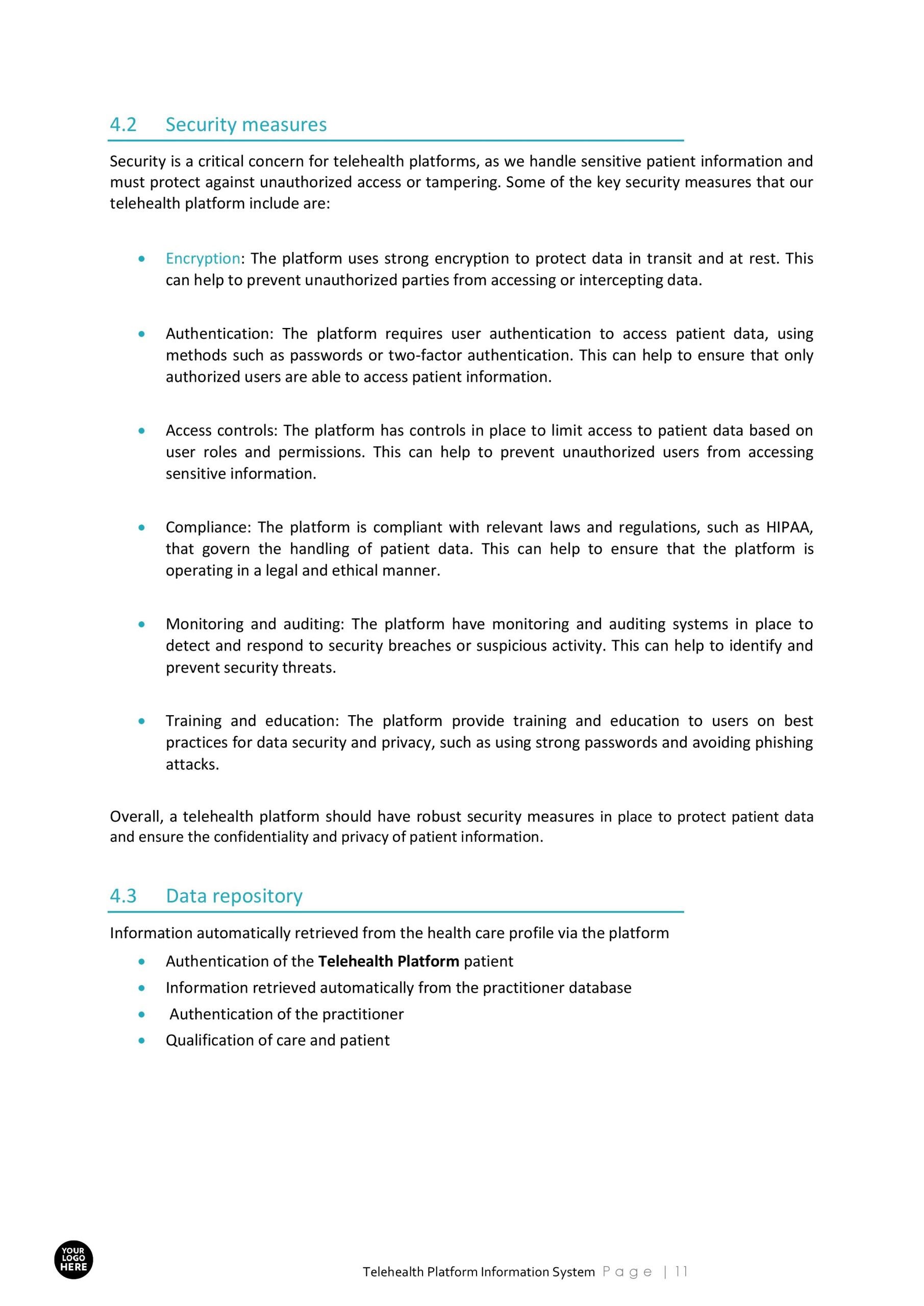 Telehealth Platform Information System Business Proposal Template - Etsy