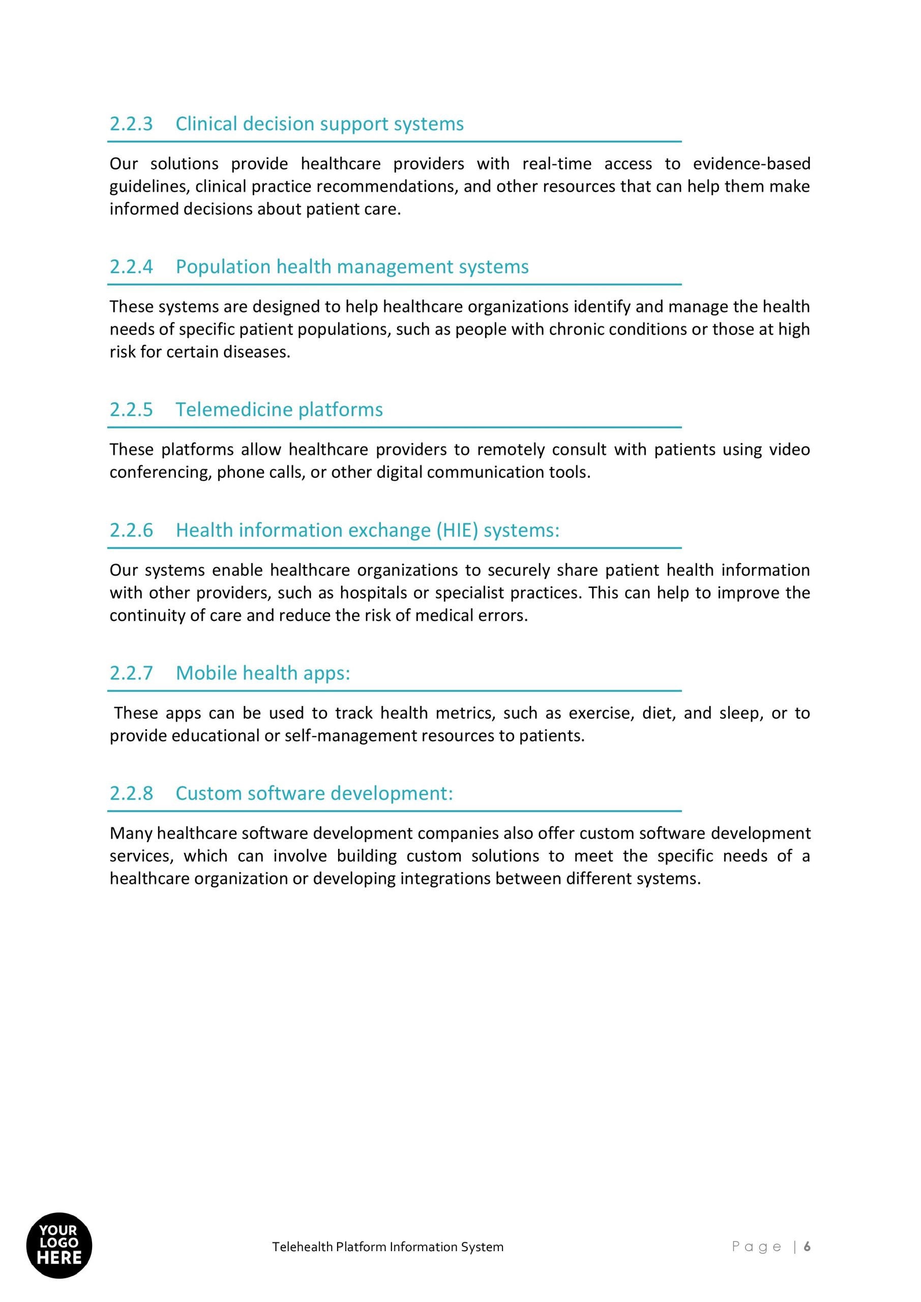 Telehealth Platform Information System Business Proposal Template - Etsy