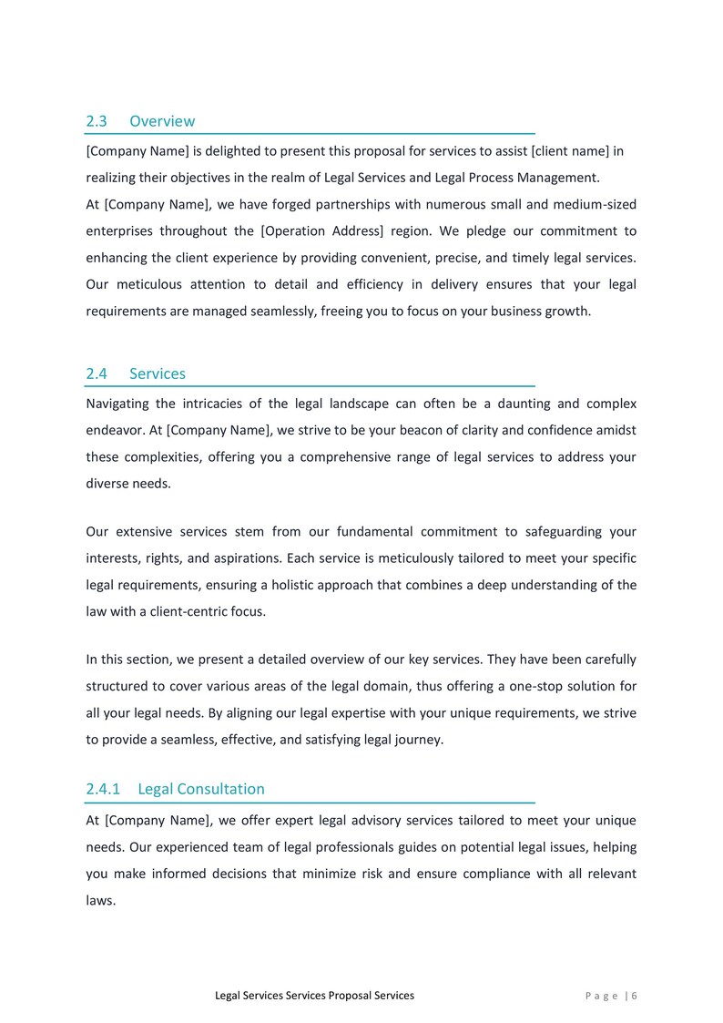 Legal Services Proposal Template - Etsy