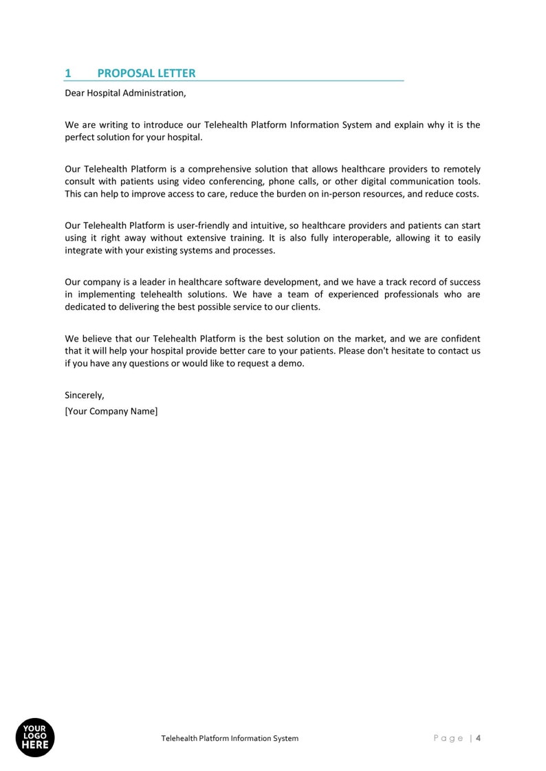 Telehealth Platform Information System Business Proposal Template - Etsy