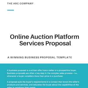 Auction Platform Description Business Proposal Template - Etsy