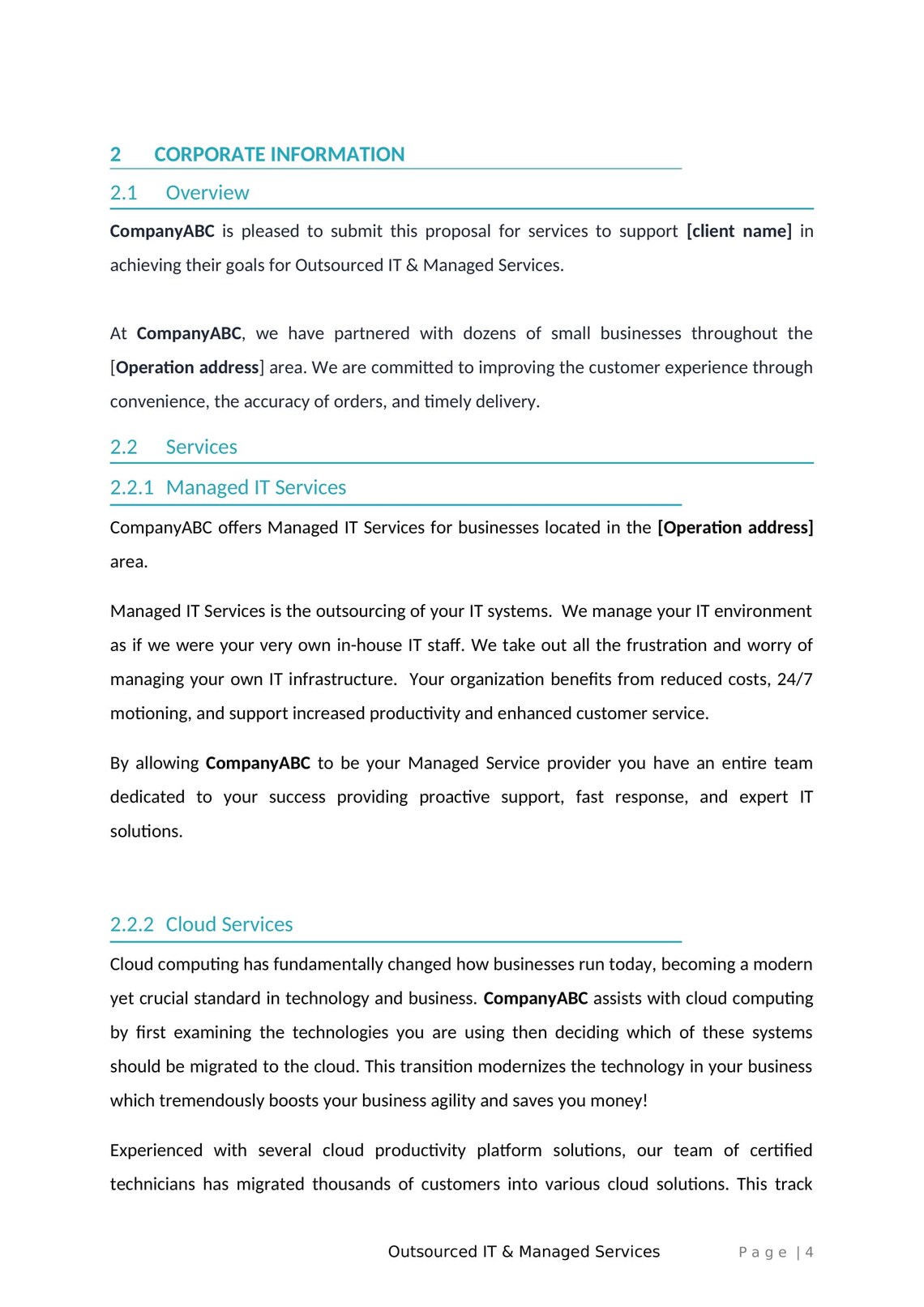Managed Services Business Proposal Template - Etsy