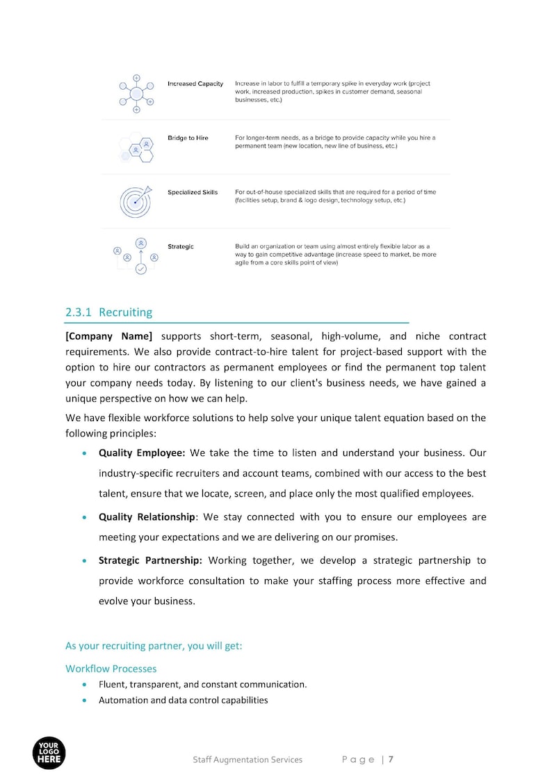 IT Staff Augmentation Services Proposal Template - Etsy