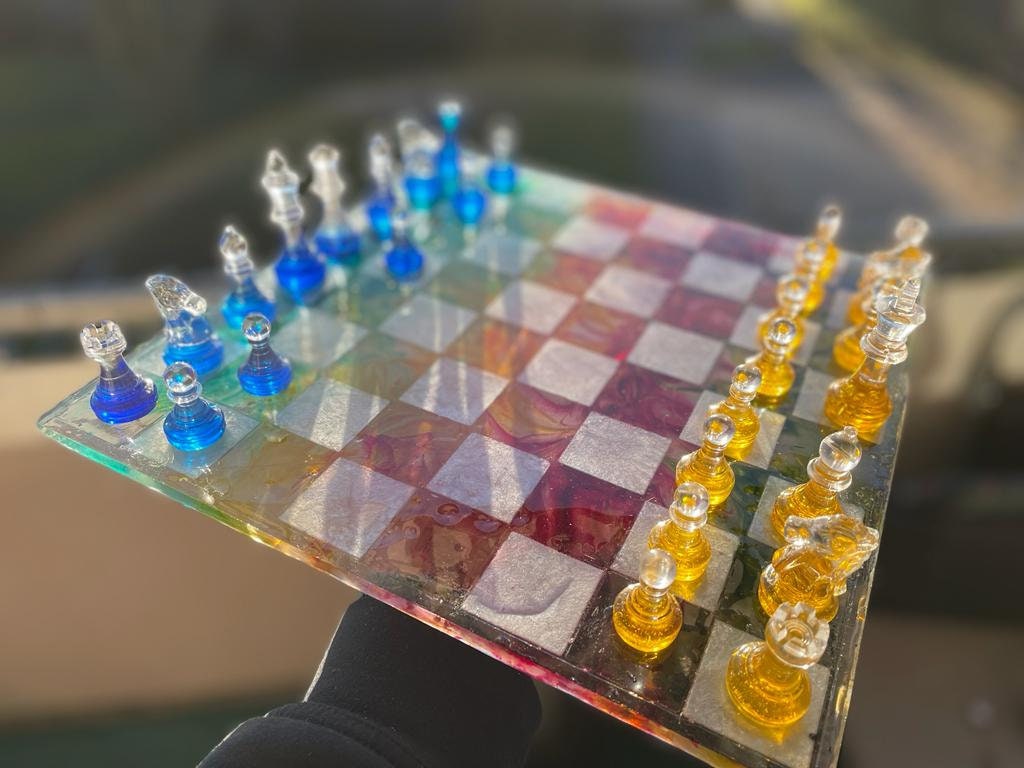 Chessboard Epoxy Resin, Handmade Chessboard, Customize Chessboard - Etsy