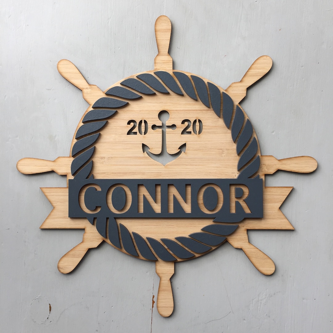 CUSTOMISED Nautical Name Plaque, SVG, DXF, Laser Cutter File, Glowforge ...