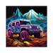 Neon Cybernetic Jeep Square Sticker - Etsy