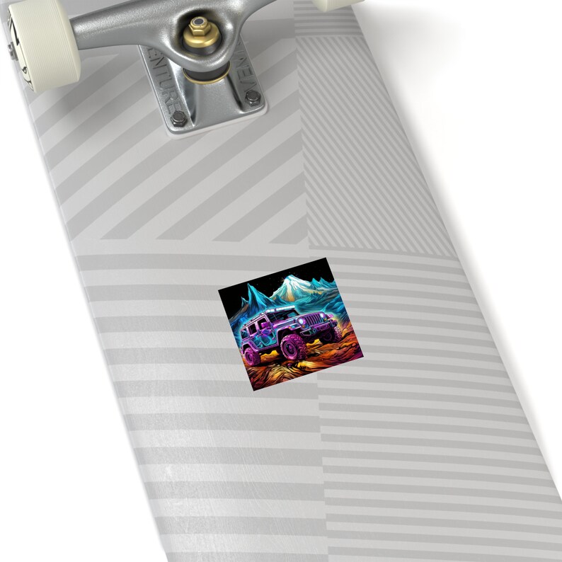 Neon Cybernetic Jeep Square Sticker - Etsy