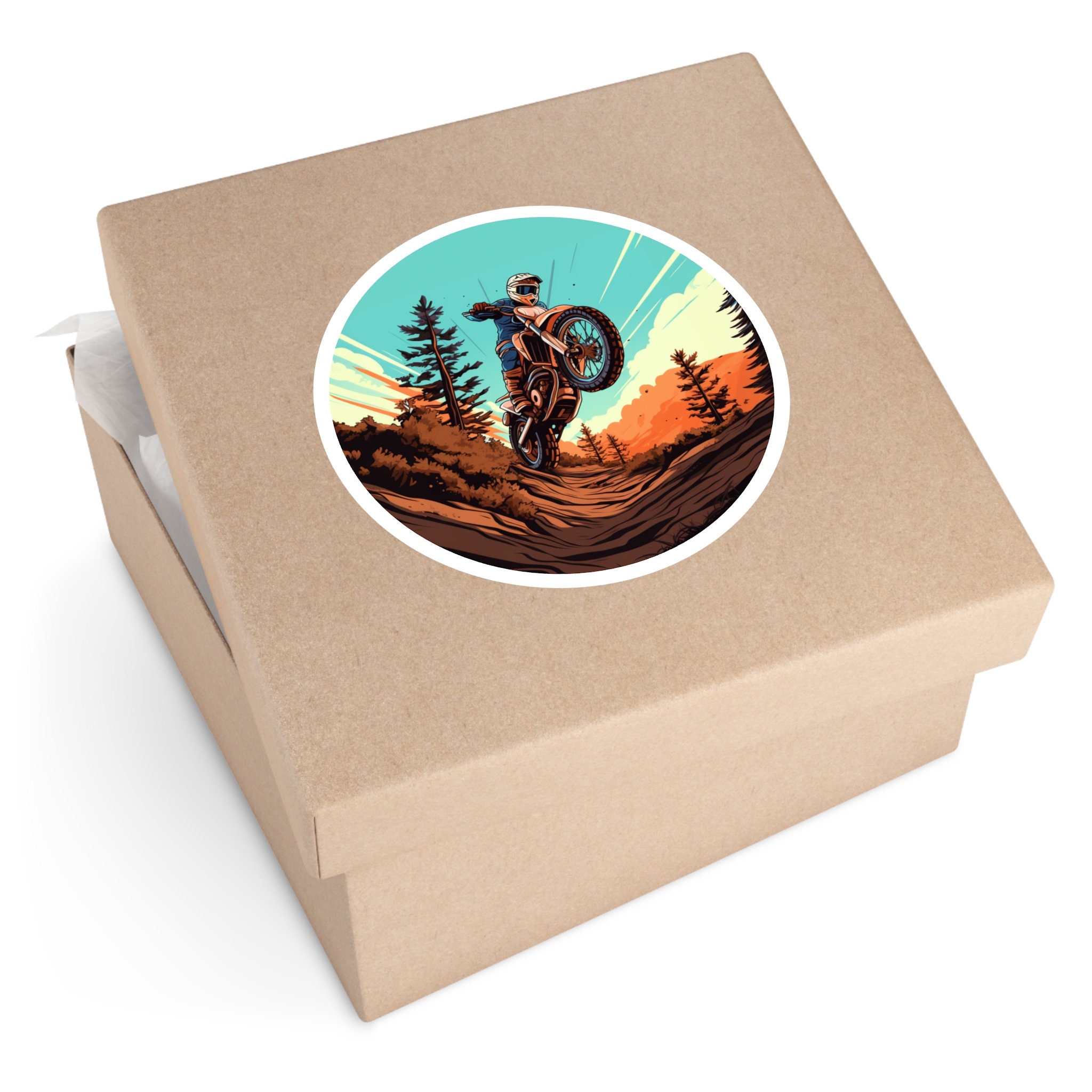Thrilling Dirt Bike Adventure Round Sticker - Etsy