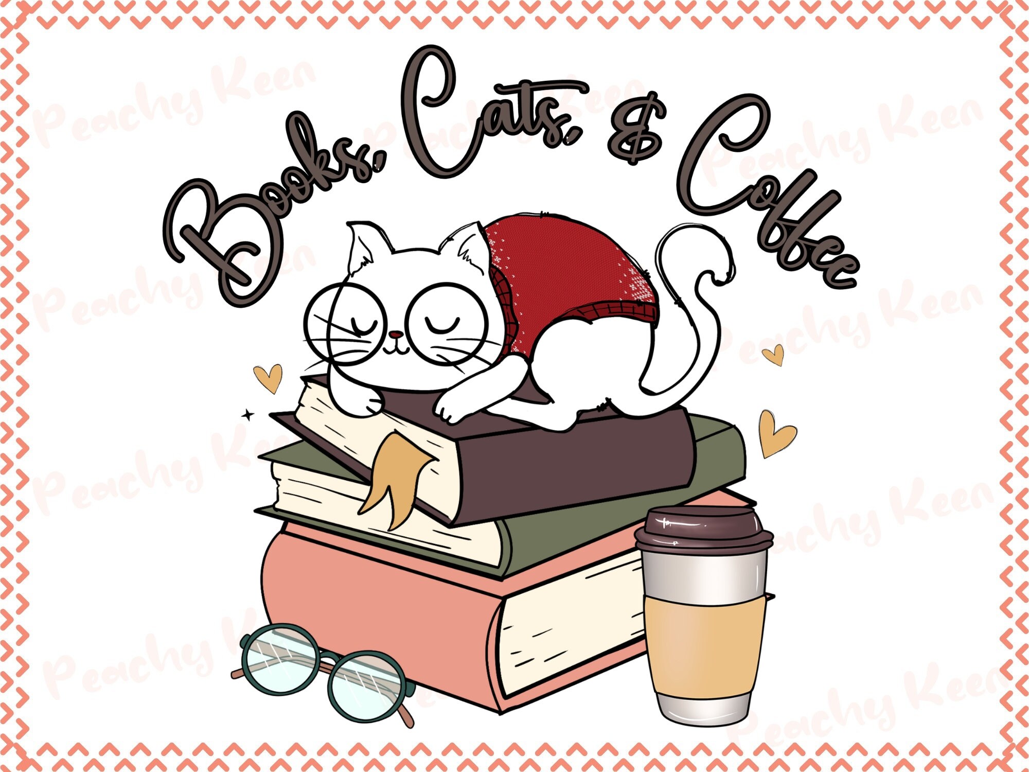 Books Cats and Coffee Png Svg, Coffee Png Svg, Cats Png Svg, Books Png ...