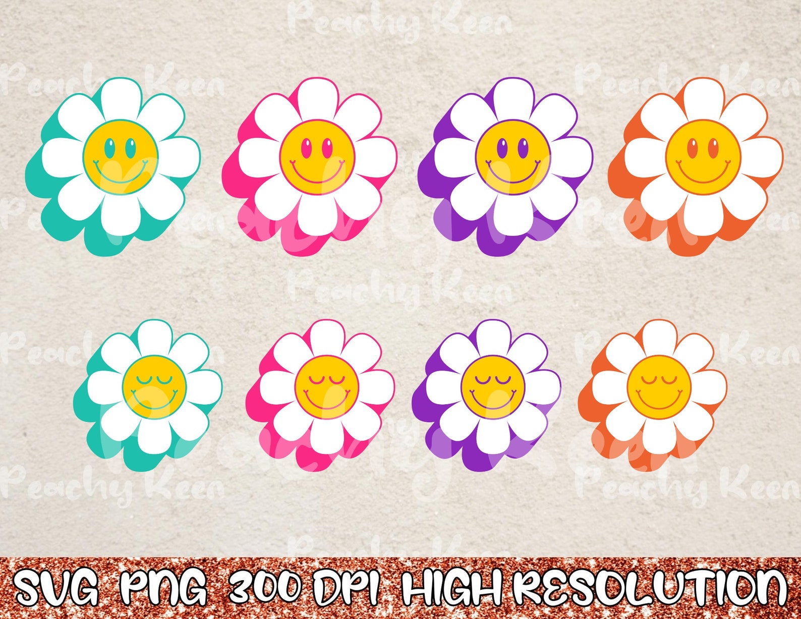 Smiley Svg Bundle, Smiley Face Flowers, Smiley Face Bundle, Smiley Face ...