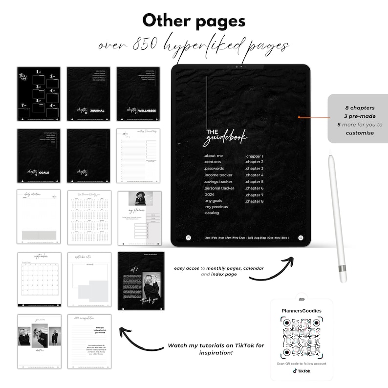 Undated Digital Planner & Journal for Women for iPad Goodnotes Daily ...