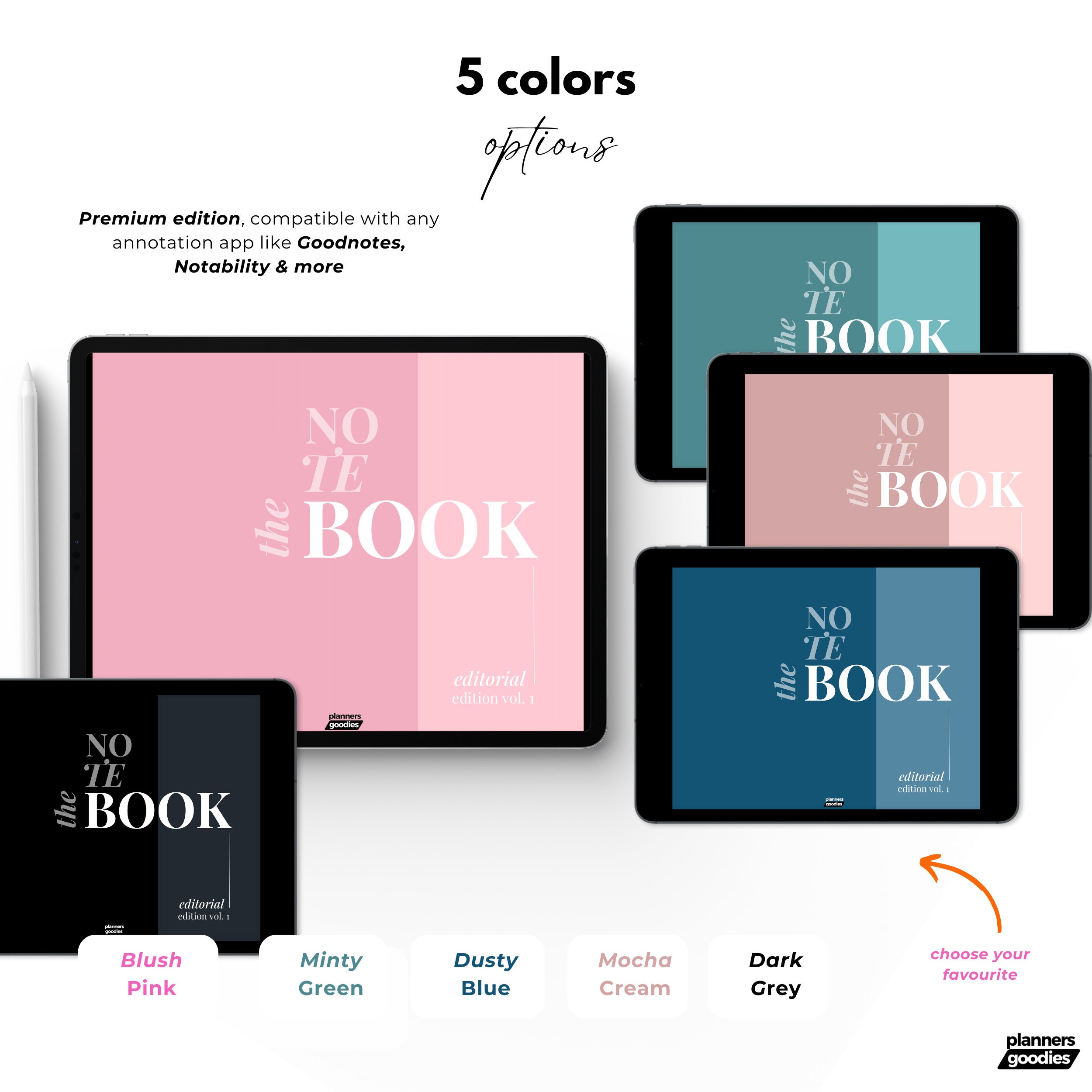 Digital Notebook Landscape All in One, Goodnotes iPad Hyperlinked ...