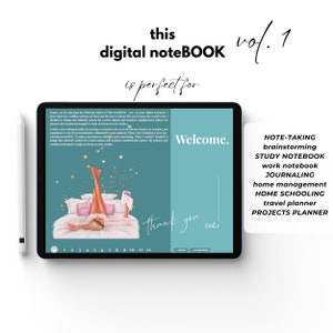Digital Notebook Landscape All in One 12 Tab Green for Goodnotes ...