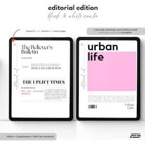 Editorial Edition Digital Stickers for Goodnotes Planner Girly ...