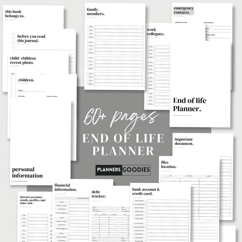 End of Life Planner Printable, Peace of Mind Planner, Death Binder ...
