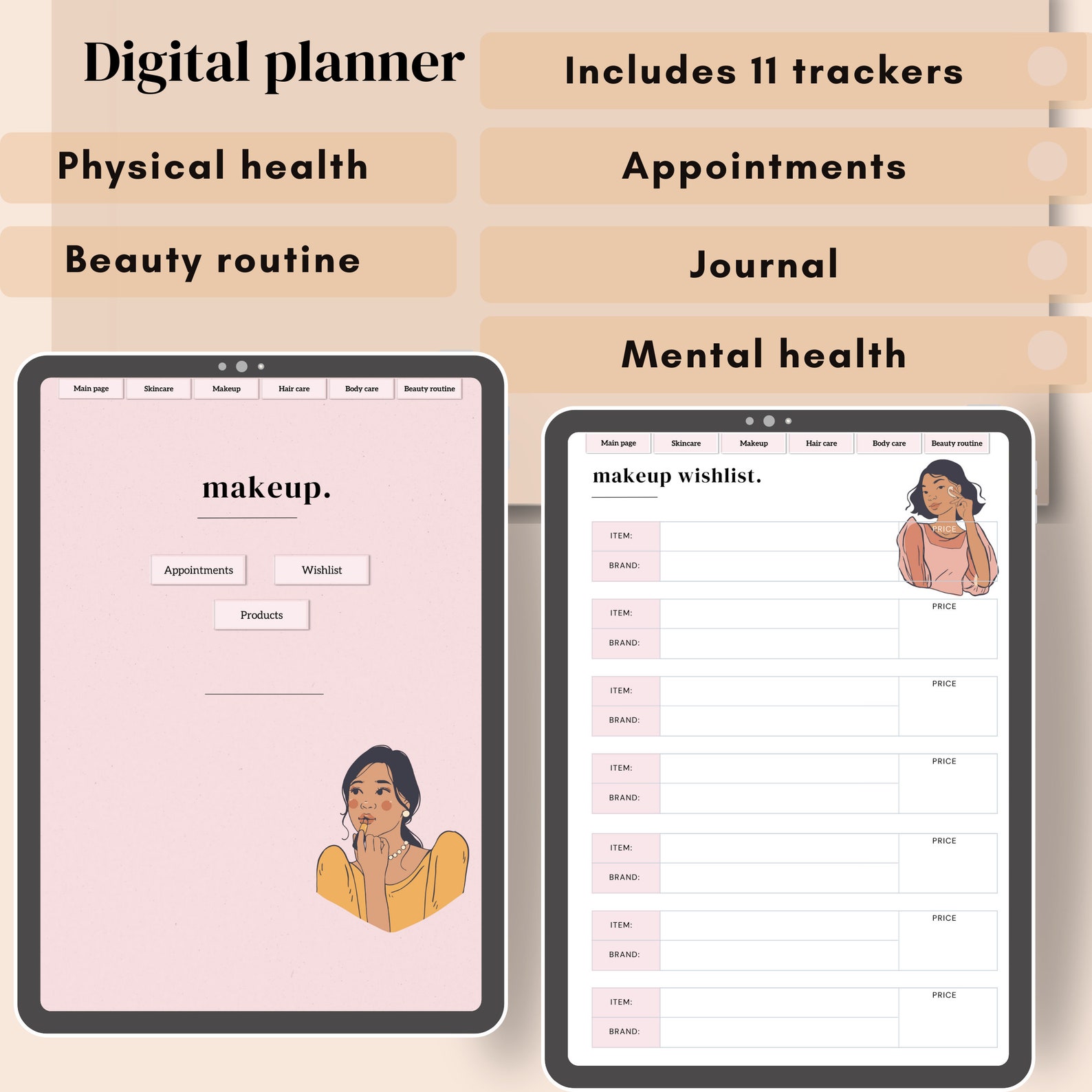 Self Care Digital Planner Goodnotes Planner Mindfulness Journal Self ...