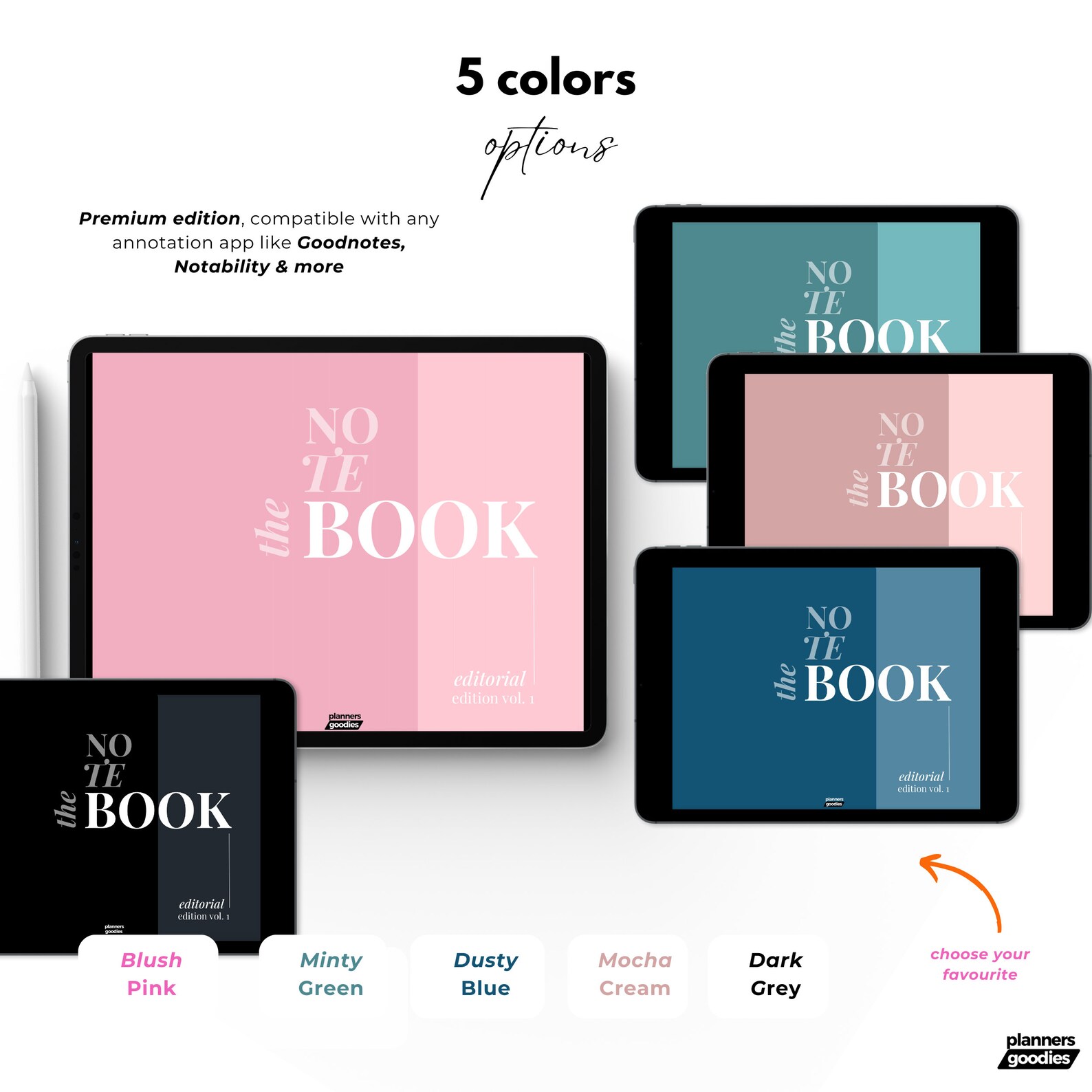 Digital Notebook Landscape All in One 12 Tab Green for Goodnotes ...