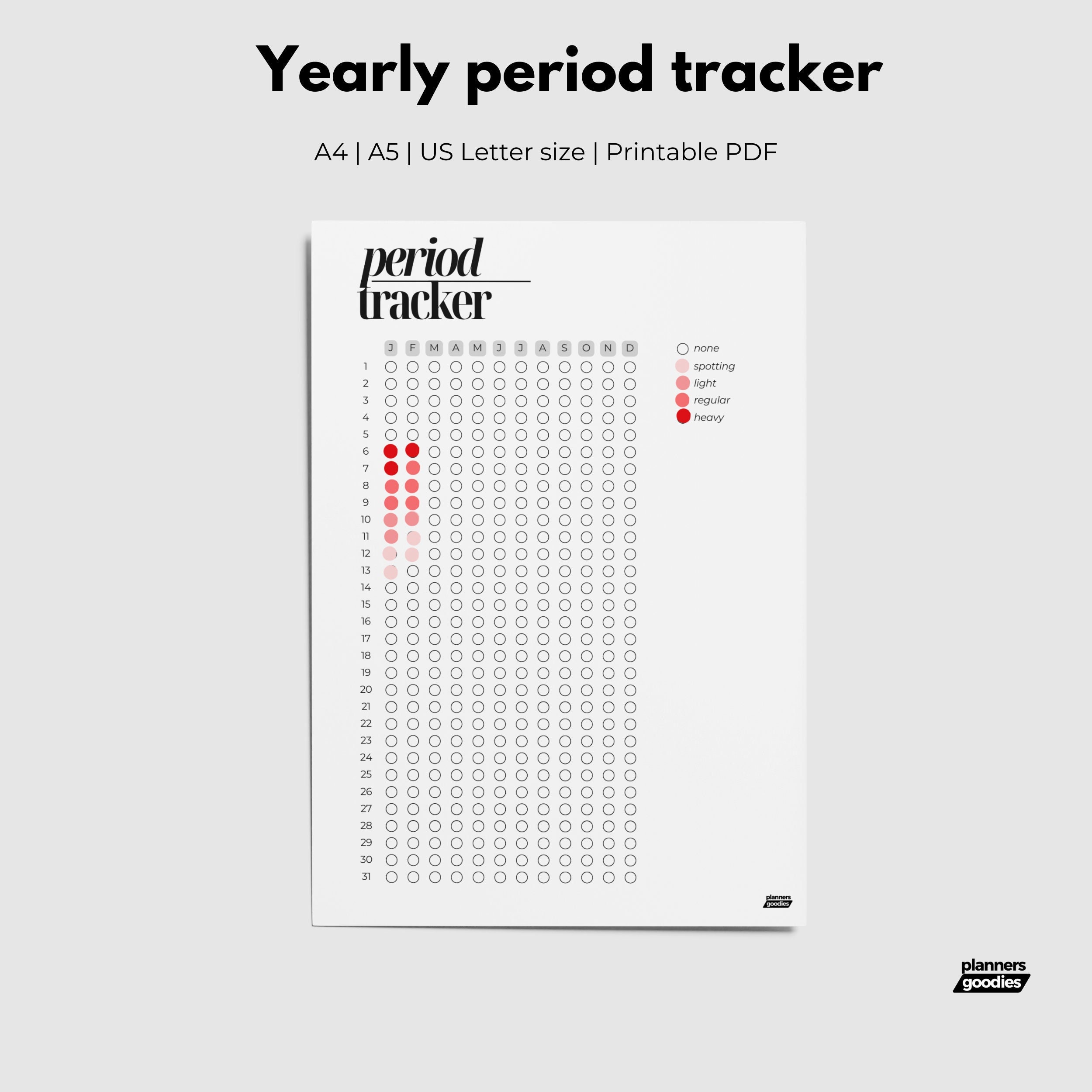 Period Tracker Printable for Bullet Journal, Period Journal Self Care ...
