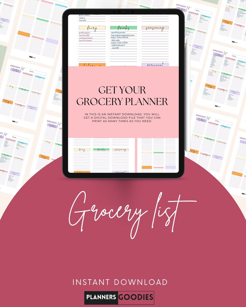 Master Grocery List Printable Ultimate Grocery List Pdf Meal Planner