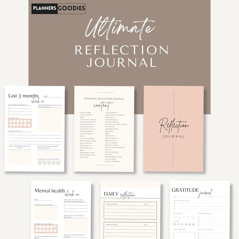 Self Reflection Journal Printable| Mental Health Journal | Digital ...