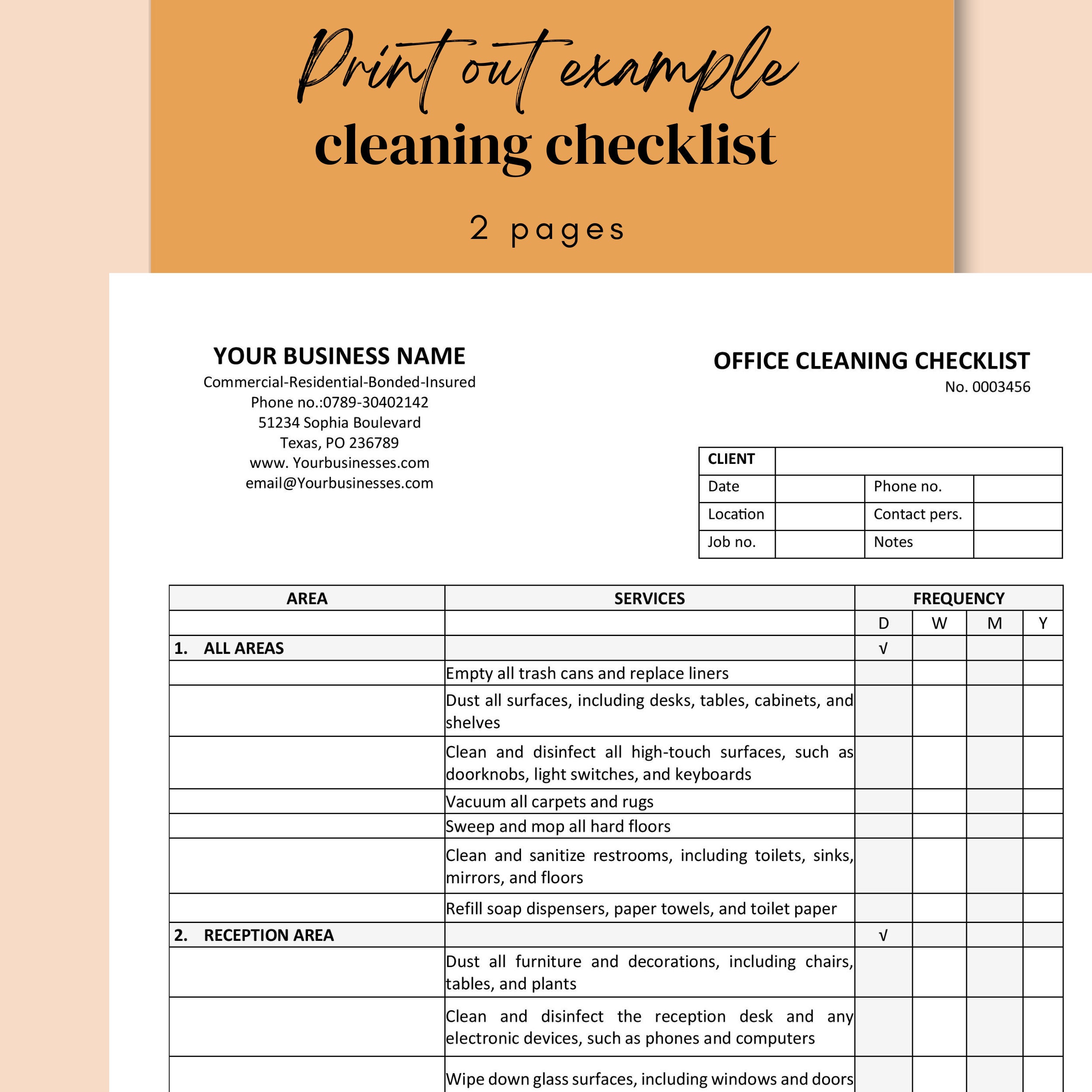 Cleaning Proposal Template, Basic Editable Microsoft WORD and Adobe ...