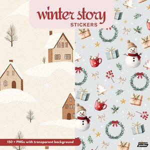 Christmas Digital Stickers PNG Cute Stickers Sheet Holiday for ...