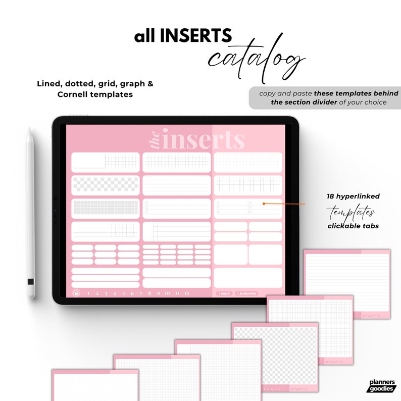 Digital Notebook Landscape All in One, Goodnotes iPad Hyperlinked ...