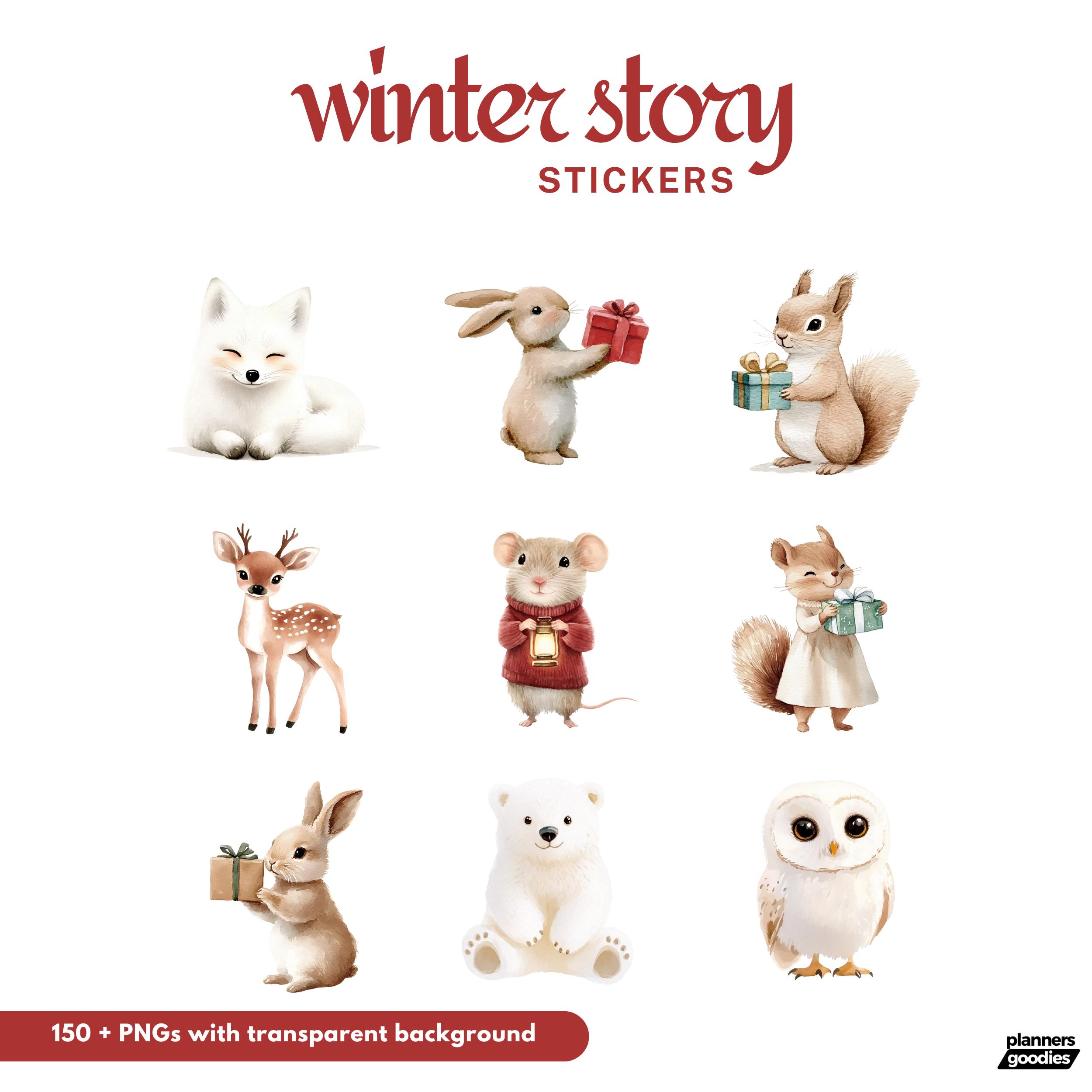 Christmas Digital Stickers PNG Cute Stickers Sheet Holiday for ...