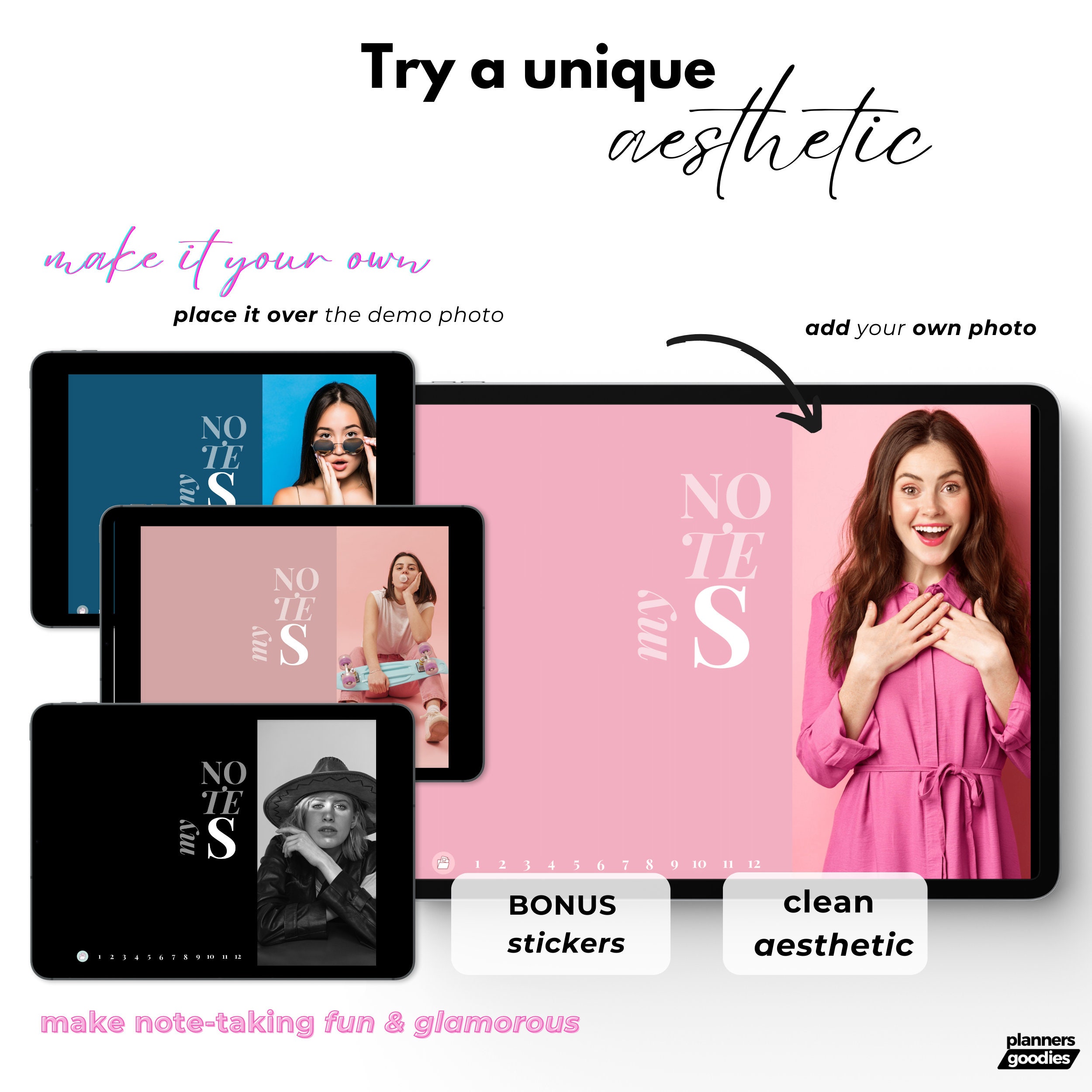 Digital Notebook Landscape All in One, Goodnotes iPad Hyperlinked ...