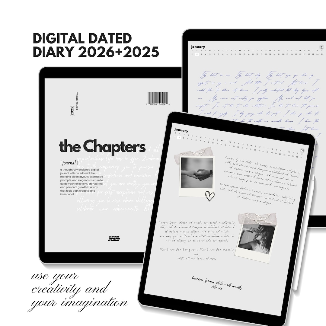 Daily Digital Diary Dated 2026+2025 for Goodnotes and Notability ...