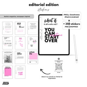 Editorial Edition Digital Stickers for Goodnotes Planner Girly ...
