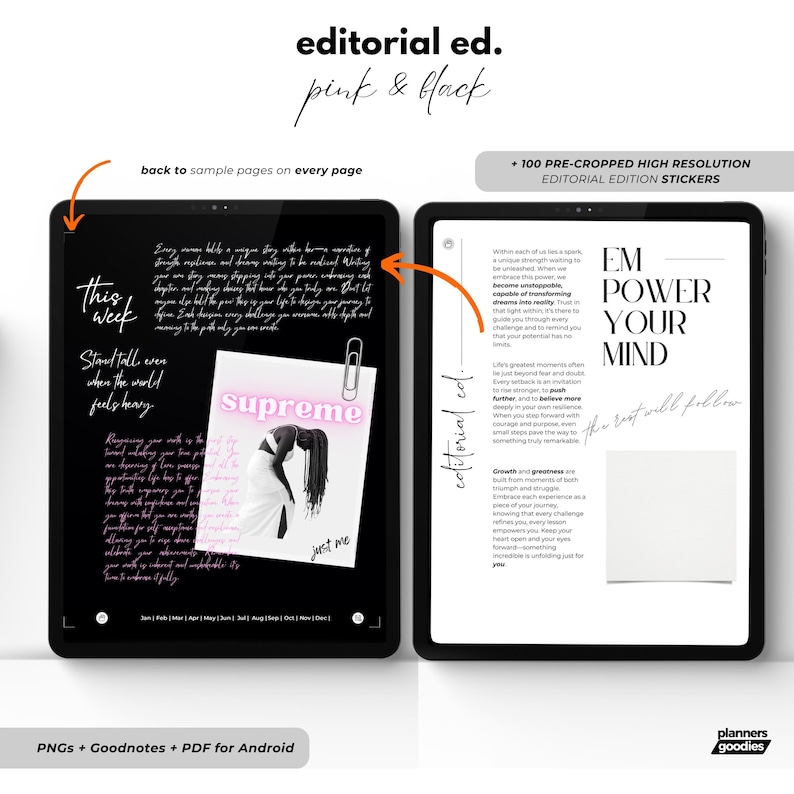 Digital Stickers for Goodnotes Planner Precropped Editorial Edition ...