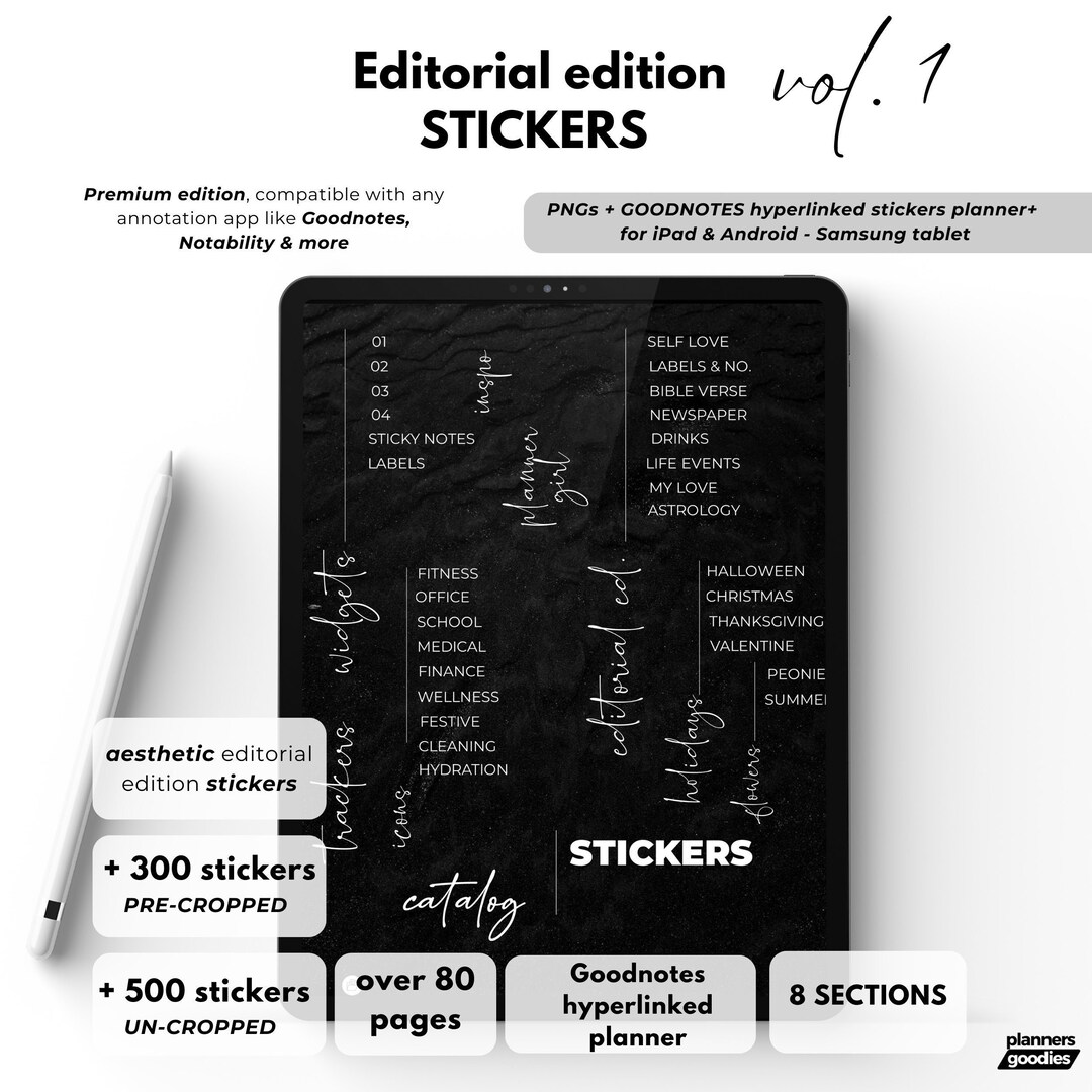 Digital Planner Stickers for Goodnotes and iPad | Aesthetic PNG Sticker ...