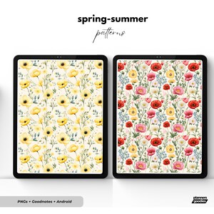 Digital Stickers Bundle Goodnotes Floral Patterns Sticker Planners ...