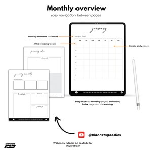 Undated Digital Planner Digital Journal Digital for Goodnotes Template ...